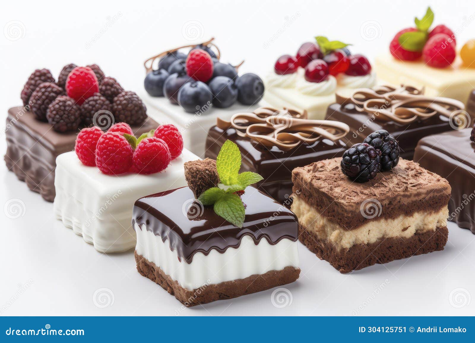 Assorted Desserts Arranged on White Surface Stock Image - Image of ...