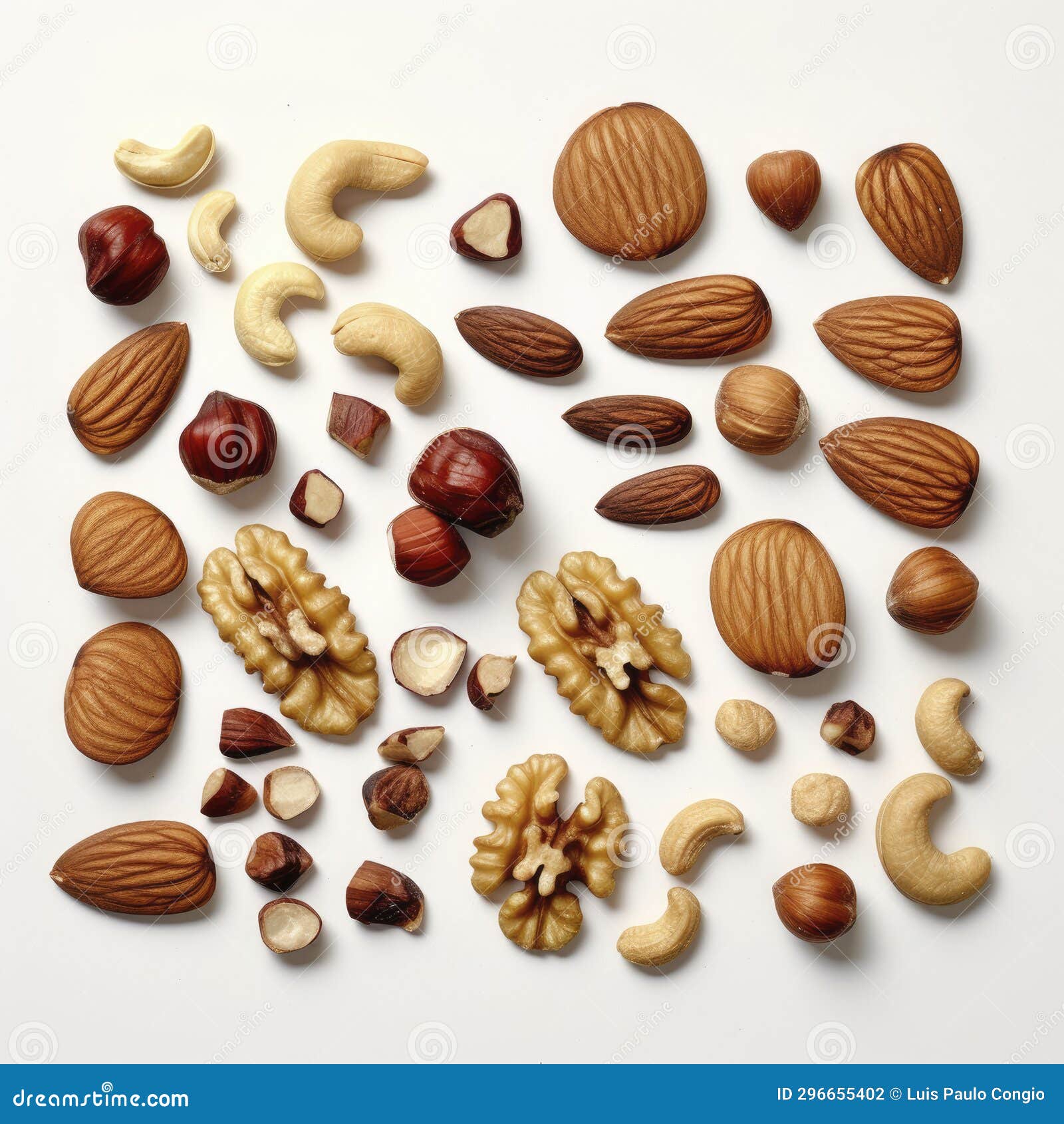 A Selection of Different Nuts and Their Shells on a Clean White ...