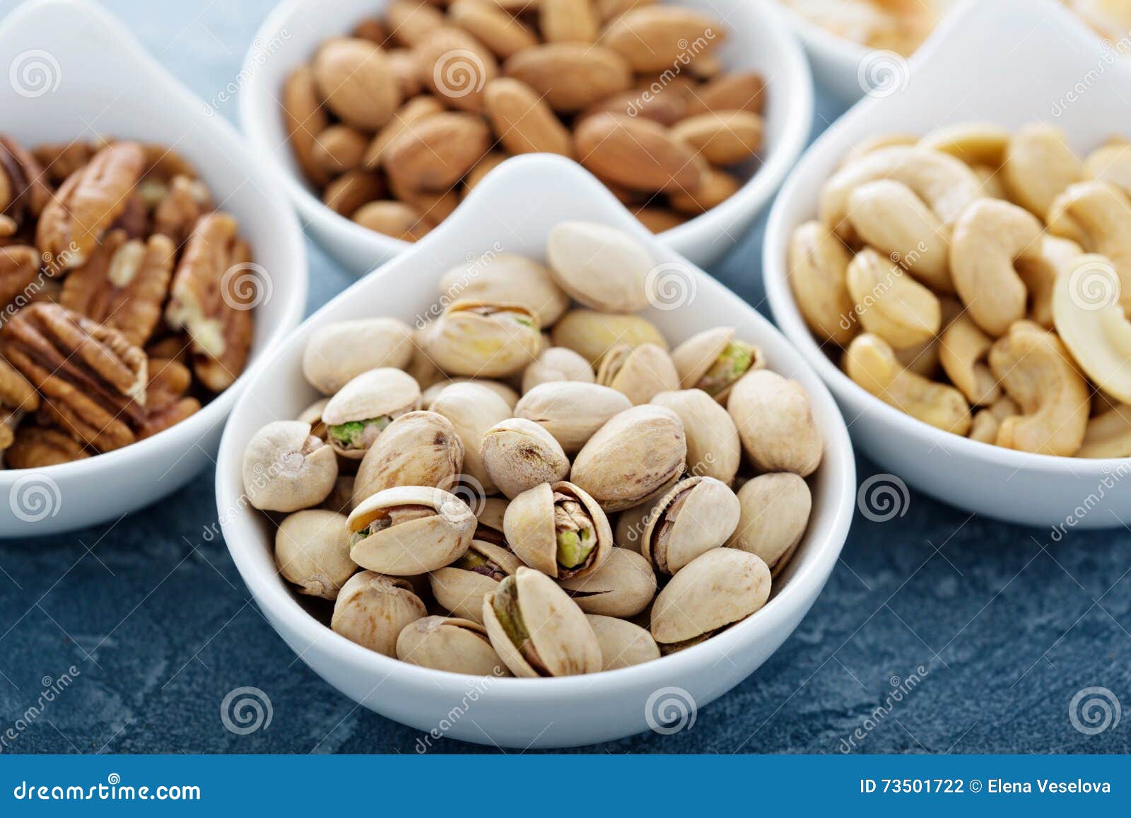Variety of Nuts in Small Bowls Stock Photo - Image of peanut, diet ...