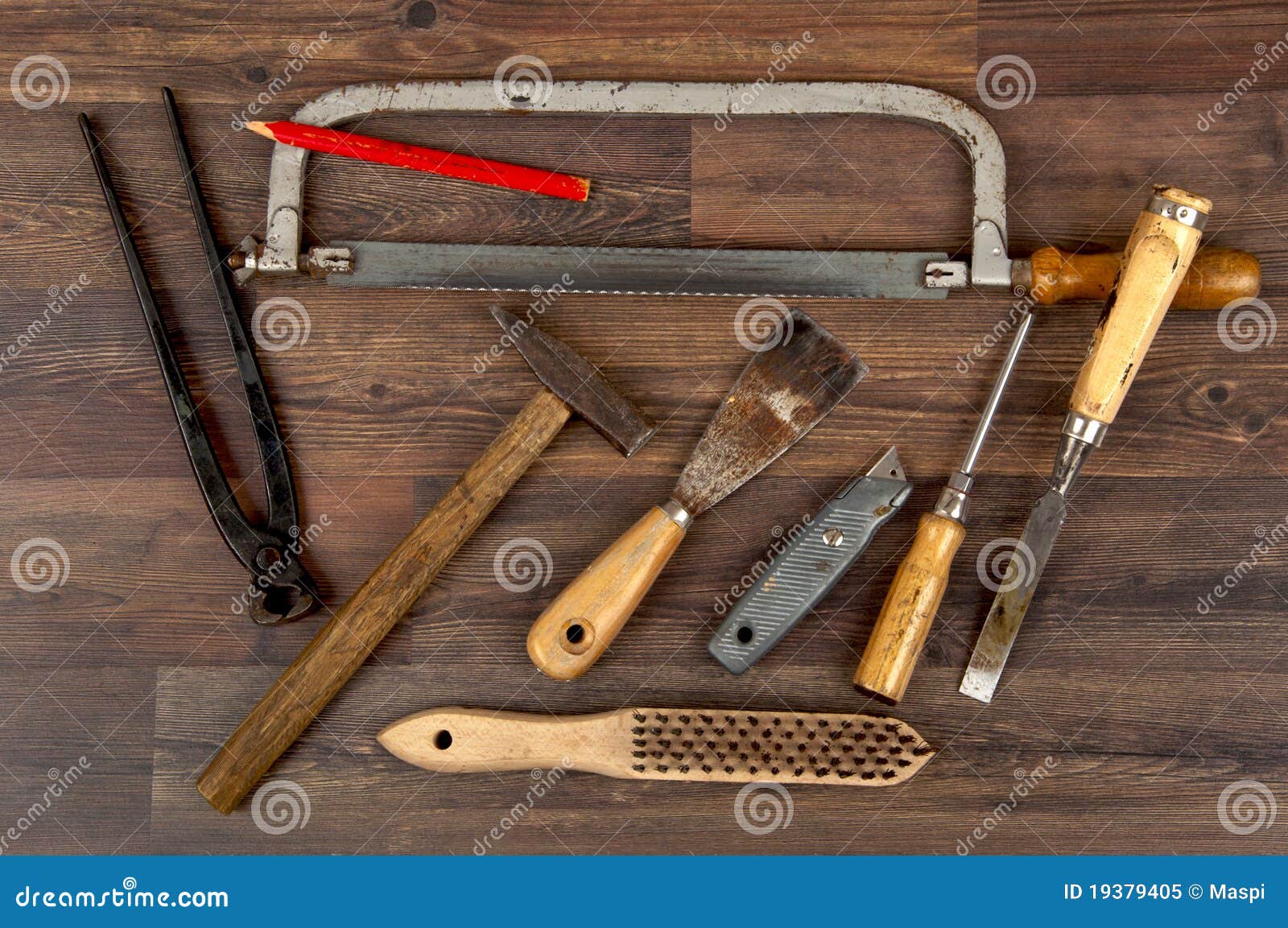 Variety of old used tools stock image. Image of cutter - 19379405