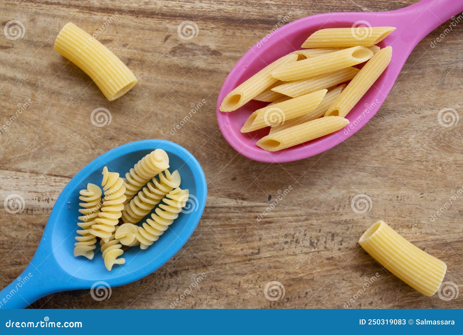 Variety of Pasta and Kitchen Ladles Stock Image - Image of tool ...