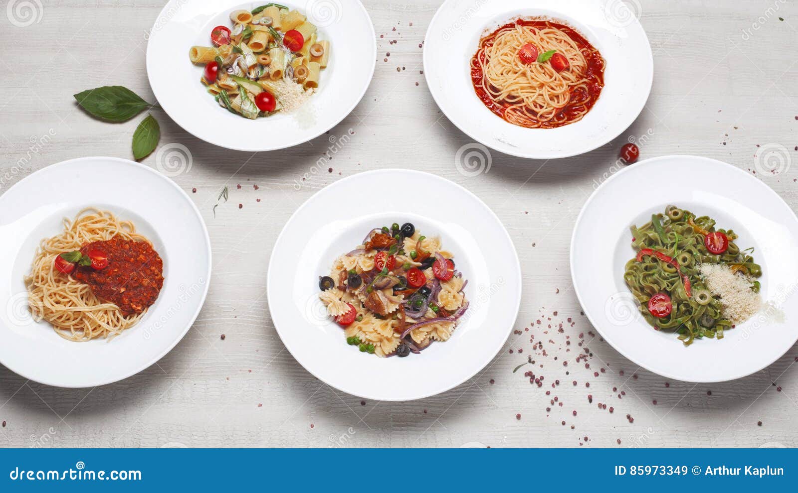 A Variety of Pasta on the Menu of Different Shapes Stock Image - Image ...