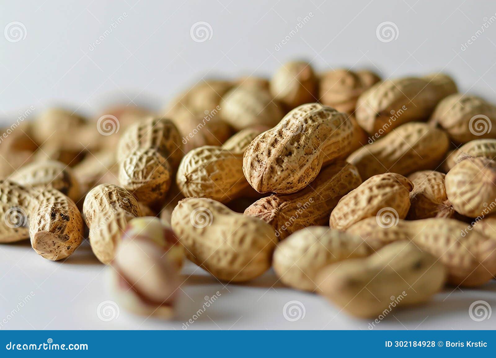 Variety of Peanut Compositions: Close-Up on White Background Stock ...