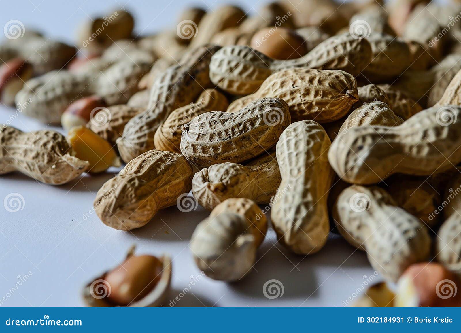 Variety of Peanut Compositions: Close-Up on White Background Stock ...