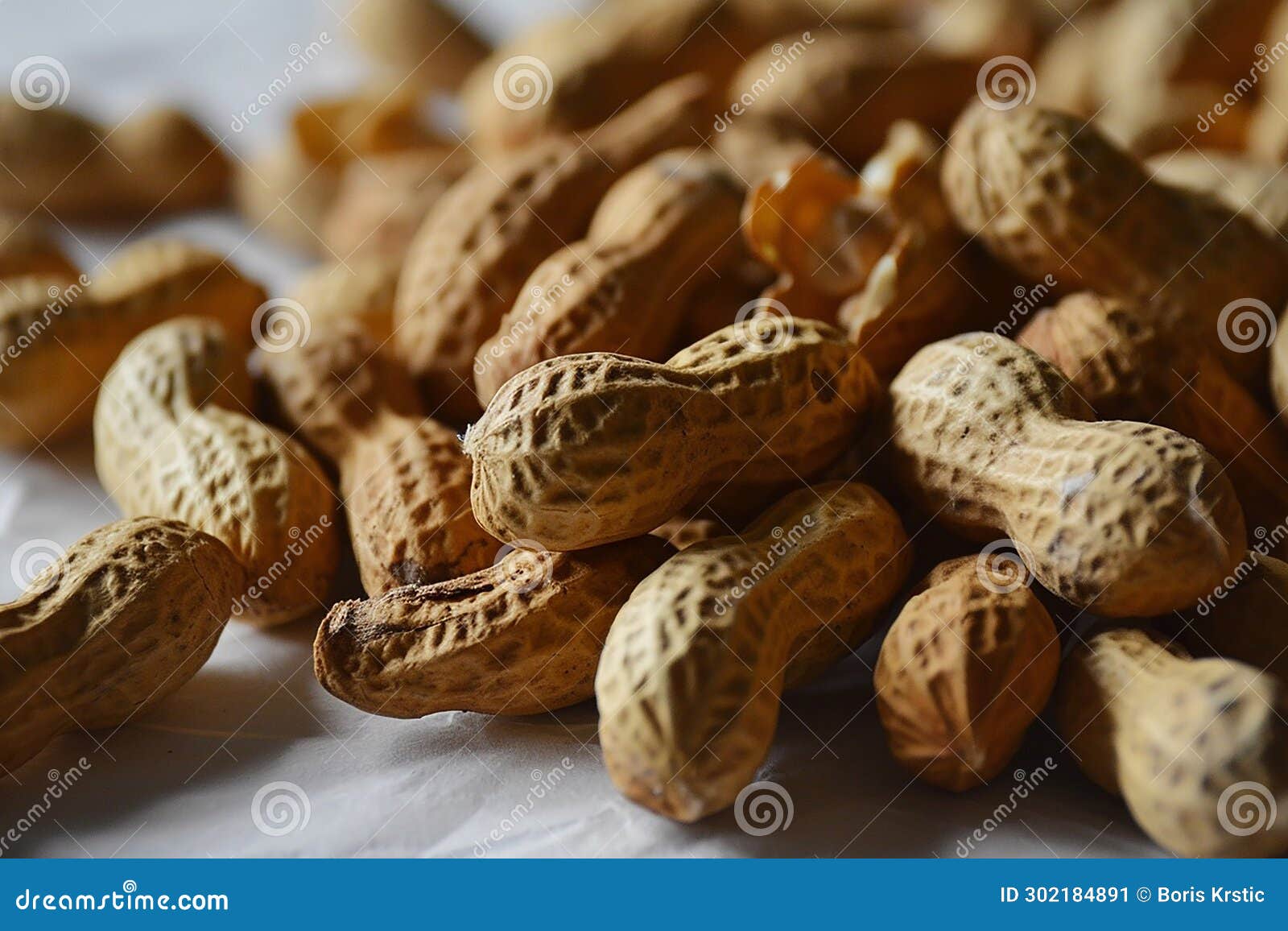 Variety of Peanut Compositions: Close-Up on White Background Stock ...