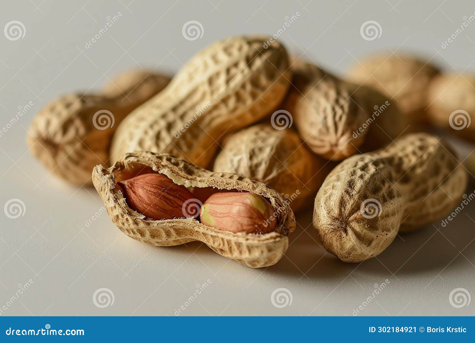 Variety of Peanut Compositions: Close-Up on White Background Stock ...