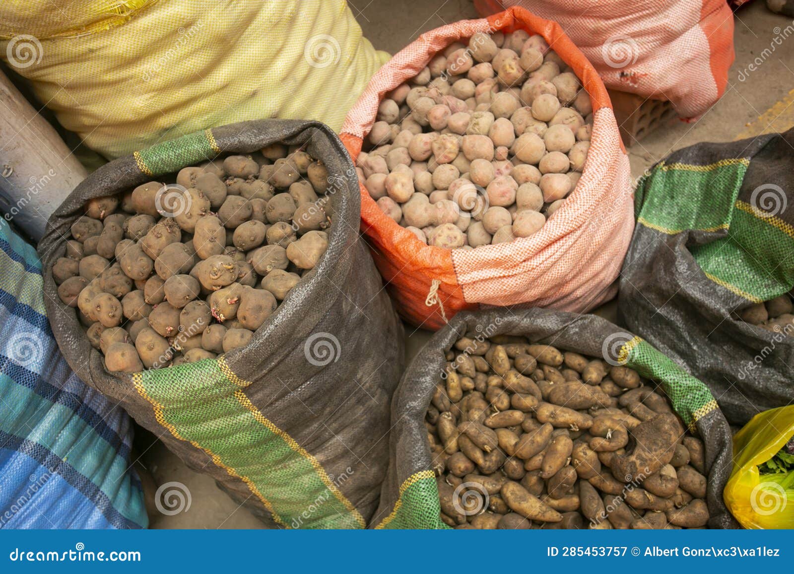 Variety of Peruvian Potatoes in the Central Market of the City of Cusco ...