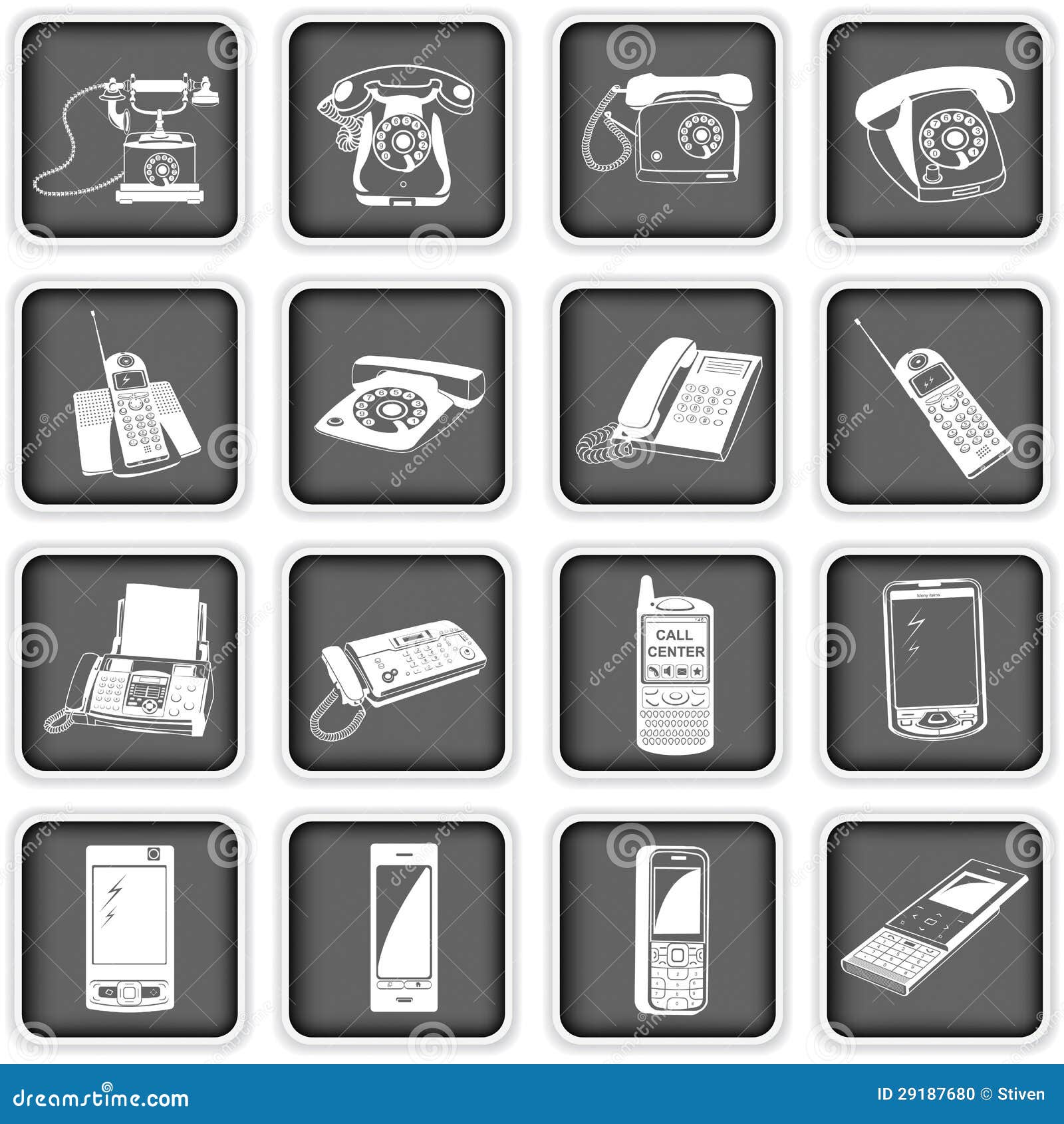 Variety of phones stock vector. Illustration of icon - 29187680