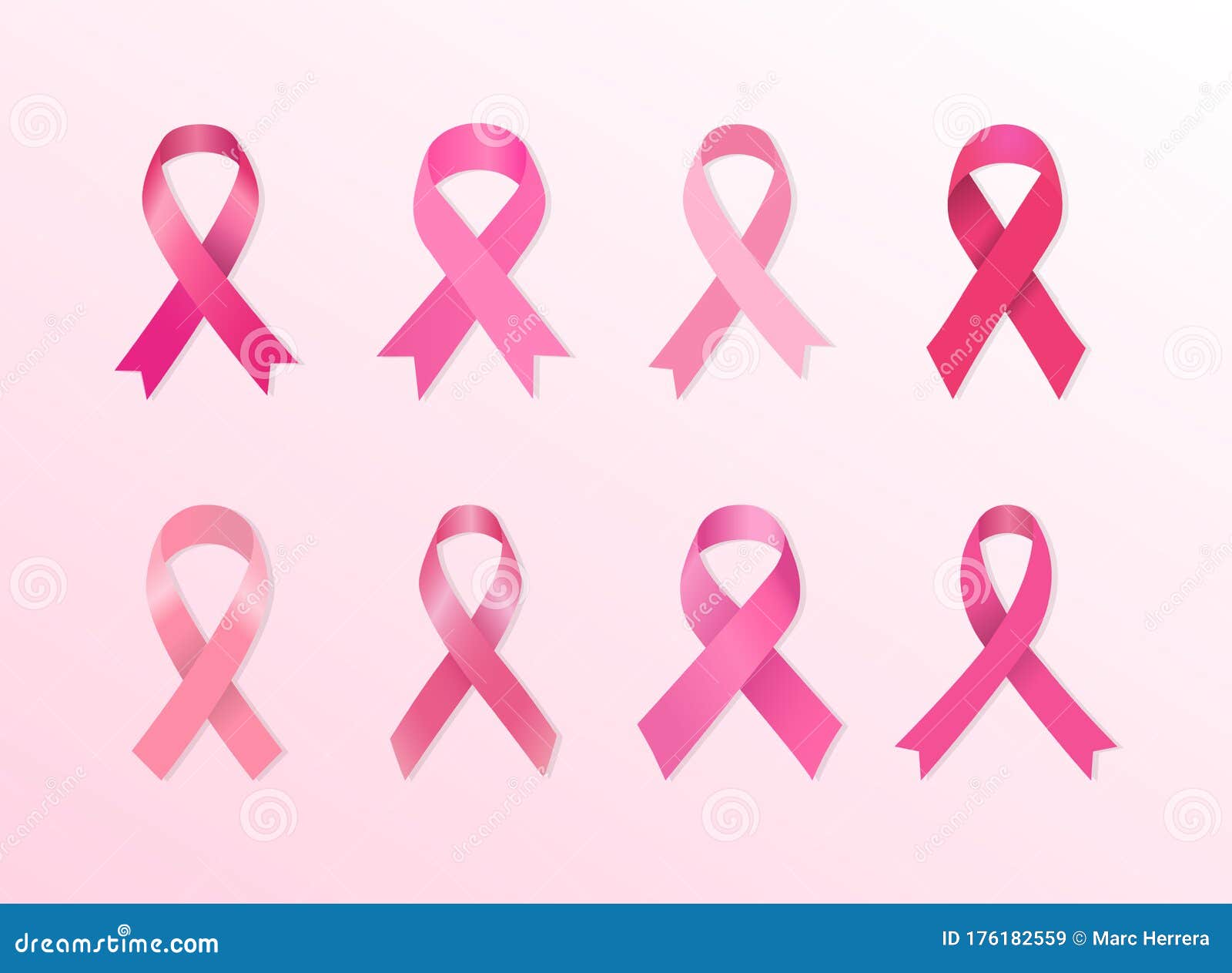 Variety of Pink Cancer Ribbons Stock Vector - Illustration of cure ...