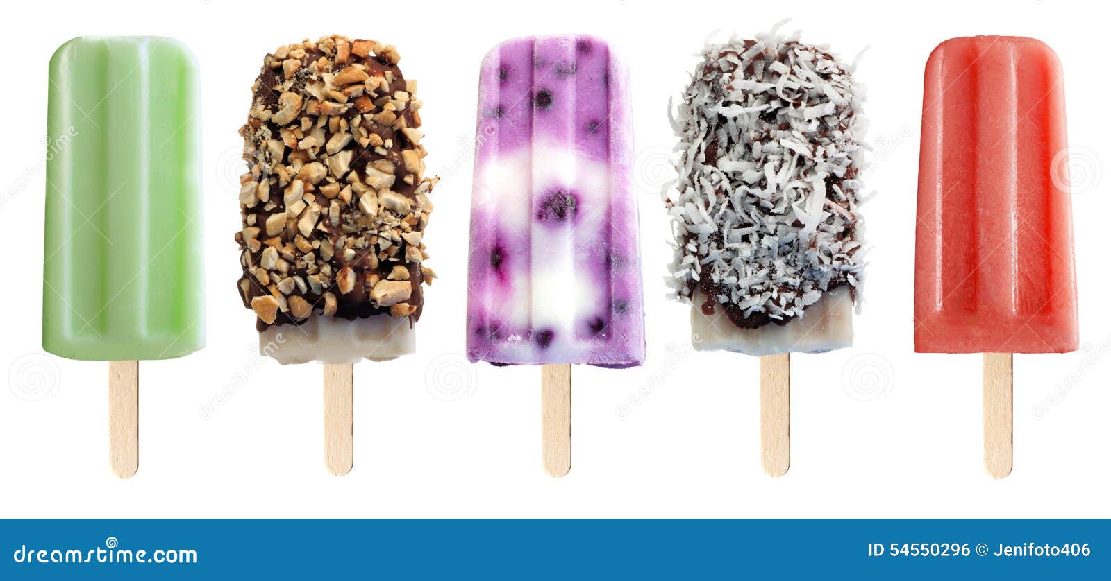 Variety Of Popsicles Isolated On White Stock Photo - Image: 54550296