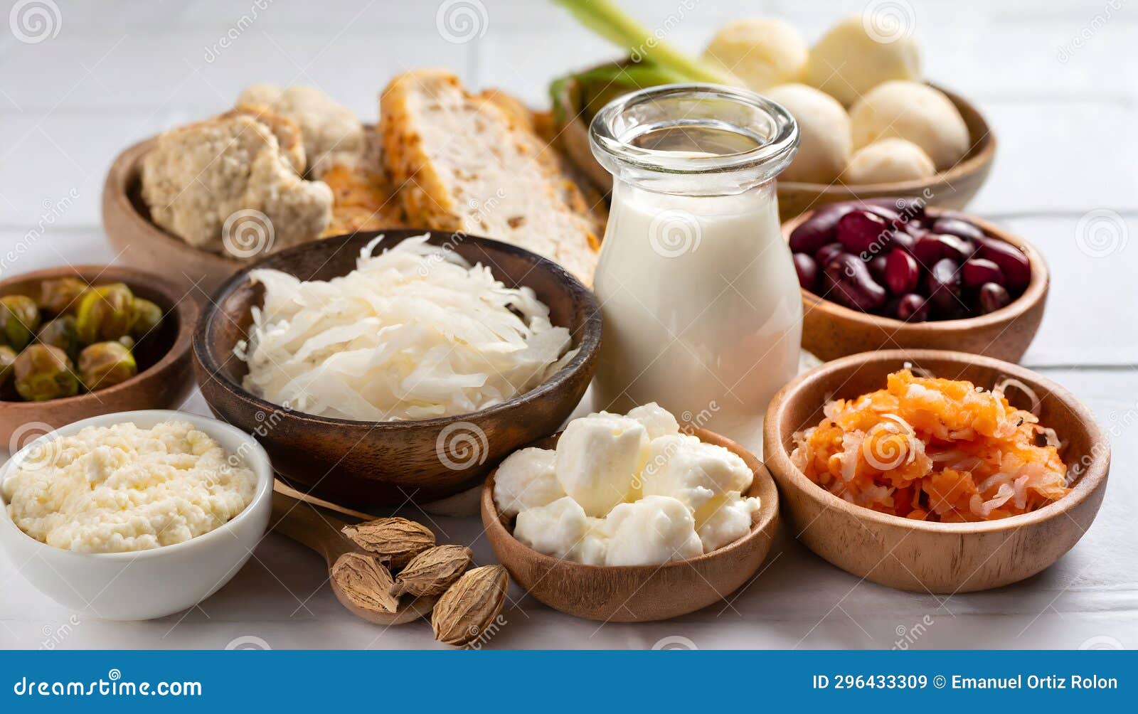 Variety of Postbiotic-rich Foods Including Fermented Foods and Yogurt ...