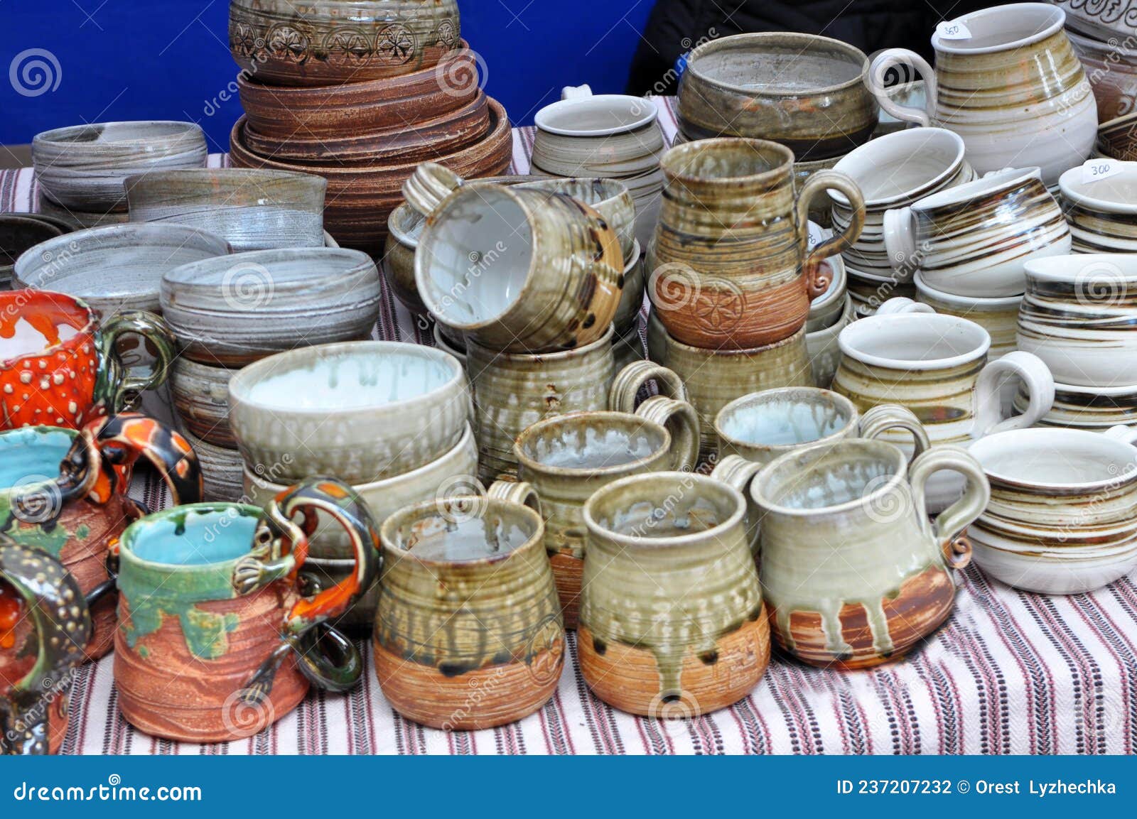 Various Pottery Made of Clay Stock Photo - Image of brown, history ...