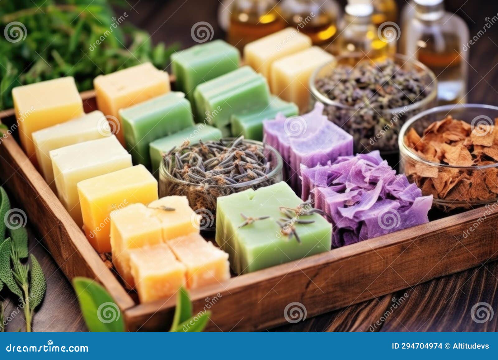 Variety of Ready-to-sell Soap Bars with Different Aromas Stock Photo ...