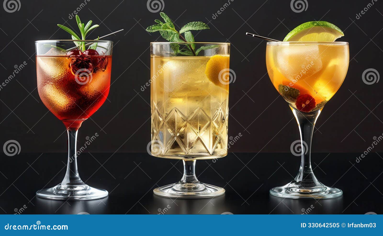 Variety of Refreshing Drinks. High Detailed Drink Concept Stock Image ...