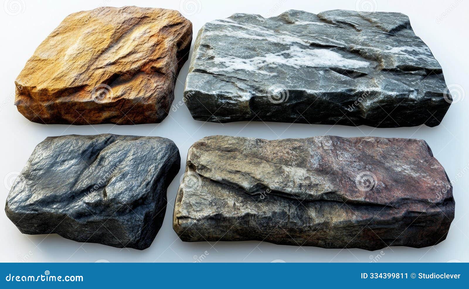 Variety of Rock Textures in Close-Up – Generative AI Stock Illustration ...