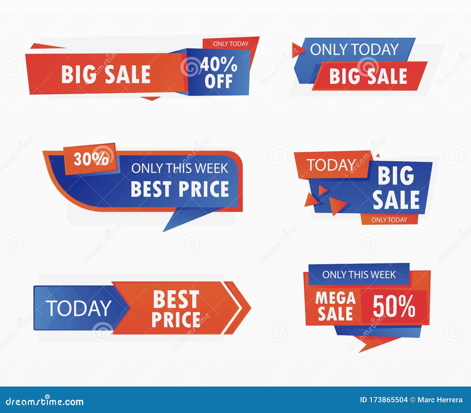 Variety of sales tag set stock vector. Illustration of price - 173865504