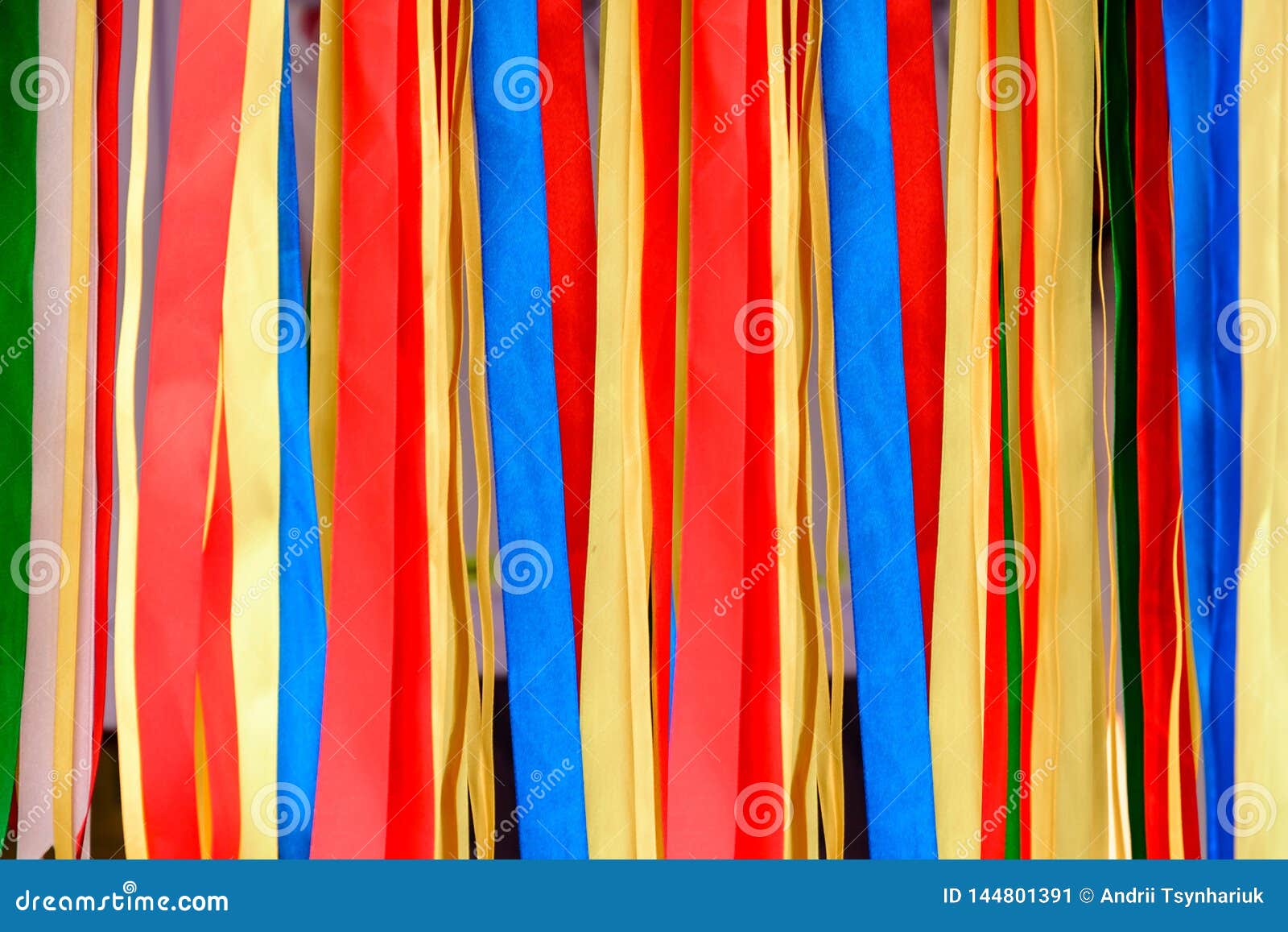Variety of Satin Ribbons in Different Colors and Lengths Stock Image ...