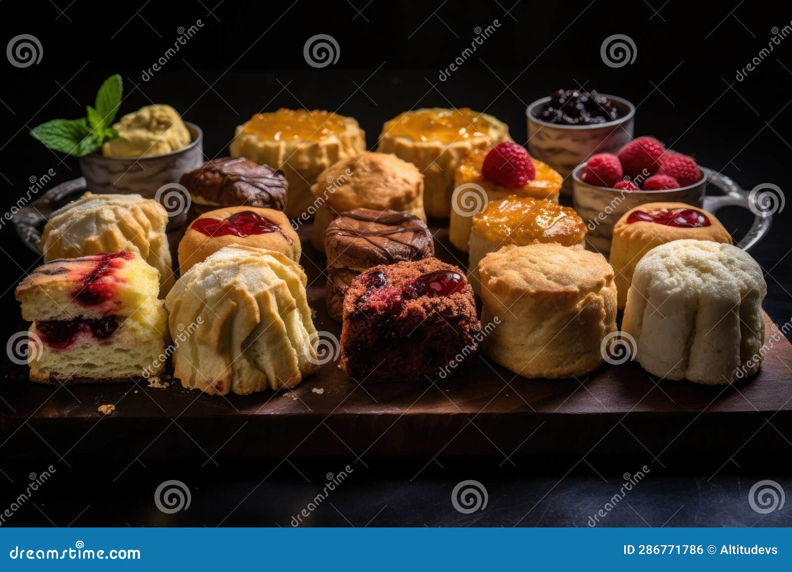 Variety of Scones with Different Flavors and Textures Stock Photo ...