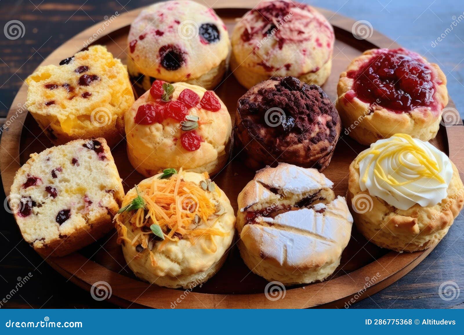 Variety of Scones with Different Toppings Stock Photo - Image of ...