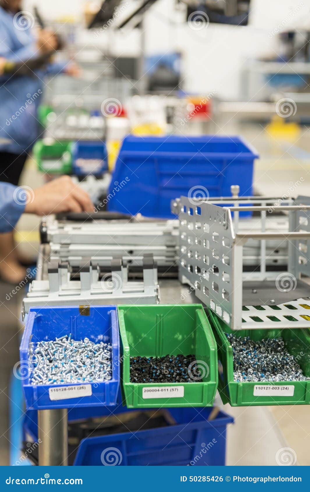 Variety of Screws in Tray at Computer Manufacturing Industry Stock ...