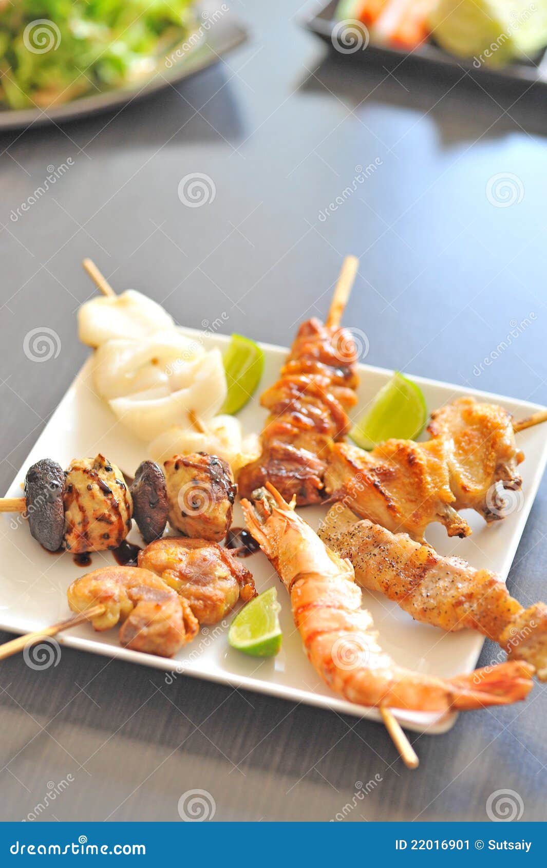 Seafood Grill - Squid, Crab Shed And Prawn At A Restaurant Stock Photo ...