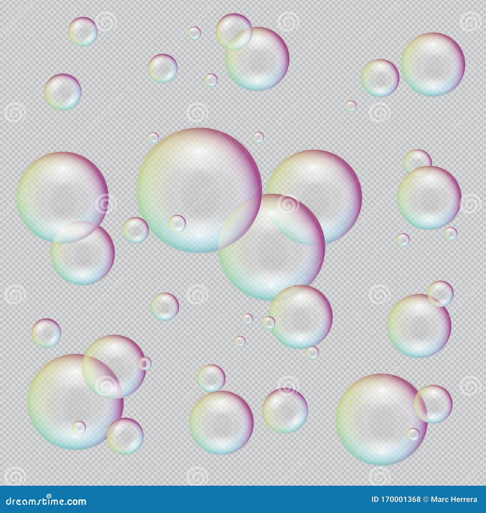 Variety of soap bubble set stock illustration. Illustration of blowing ...