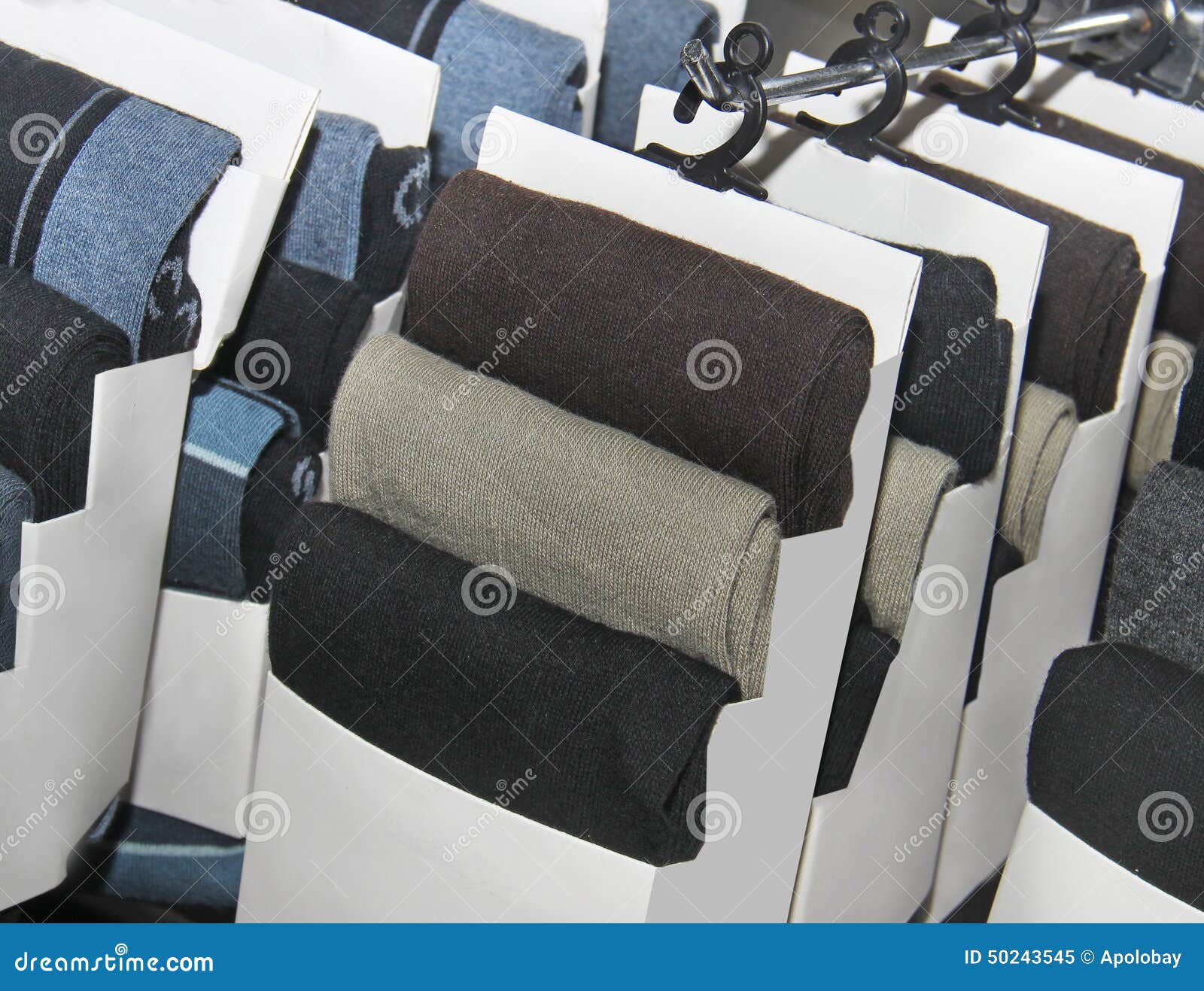 Variety of Socks on Stands in Mall Stock Image - Image of dresser ...