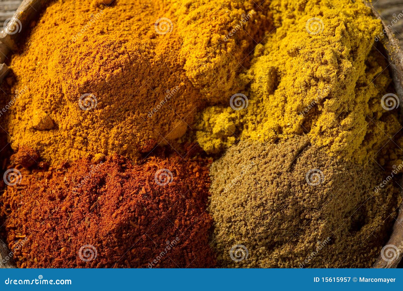 Variety of spices stock image. Image of flavor, curry - 15615957