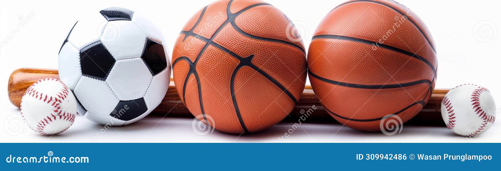 Variety of Sports Balls on White Background Stock Photo - Image of ...