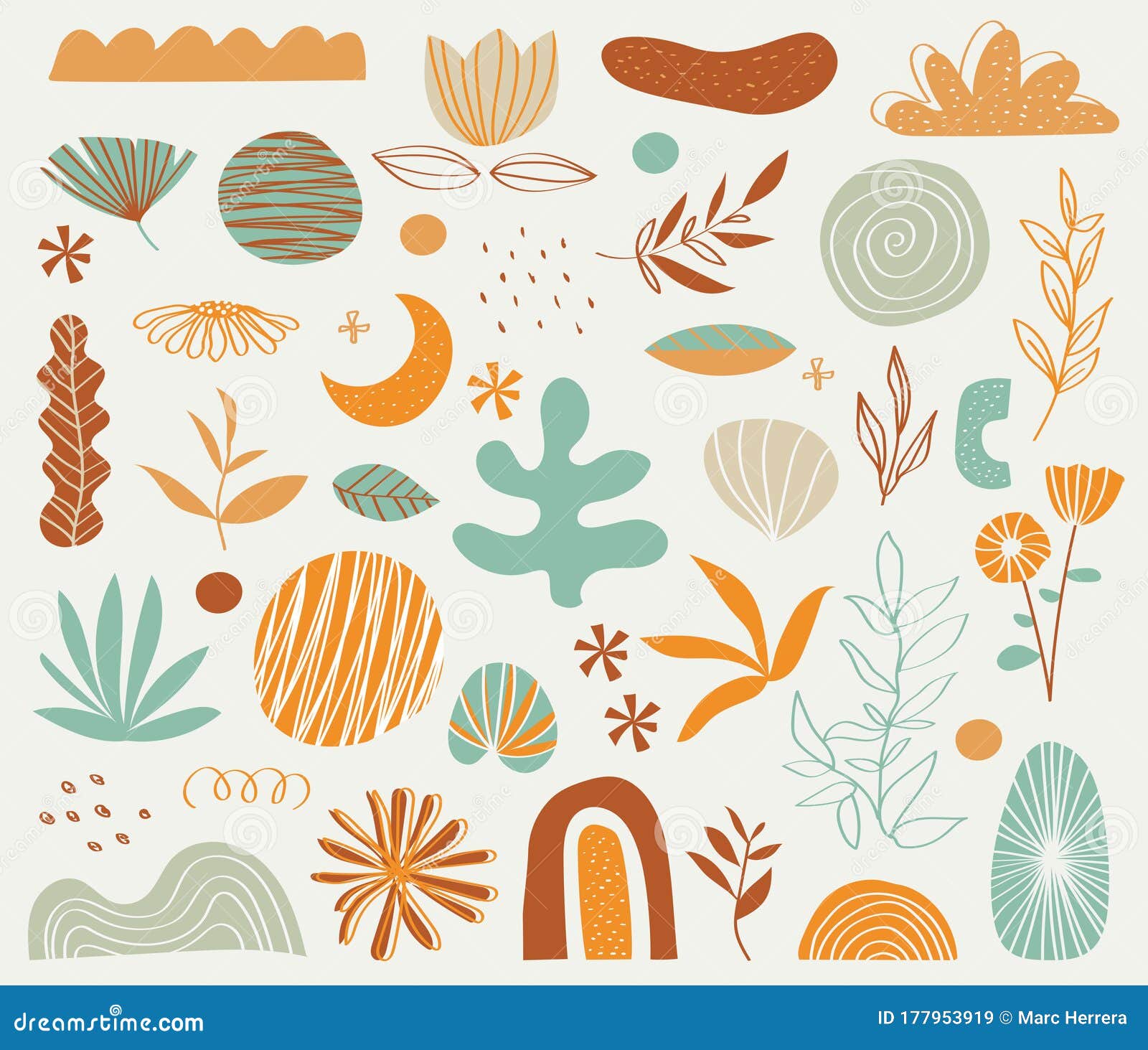 Variety of Spring Elements Set Stock Vector - Illustration of ornament ...