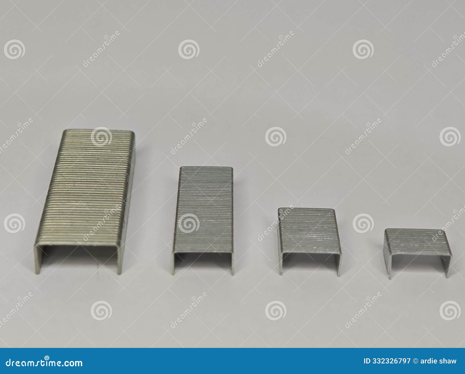 A Variety of Staples Arranged in Ascending Order of Size. Stock Image ...
