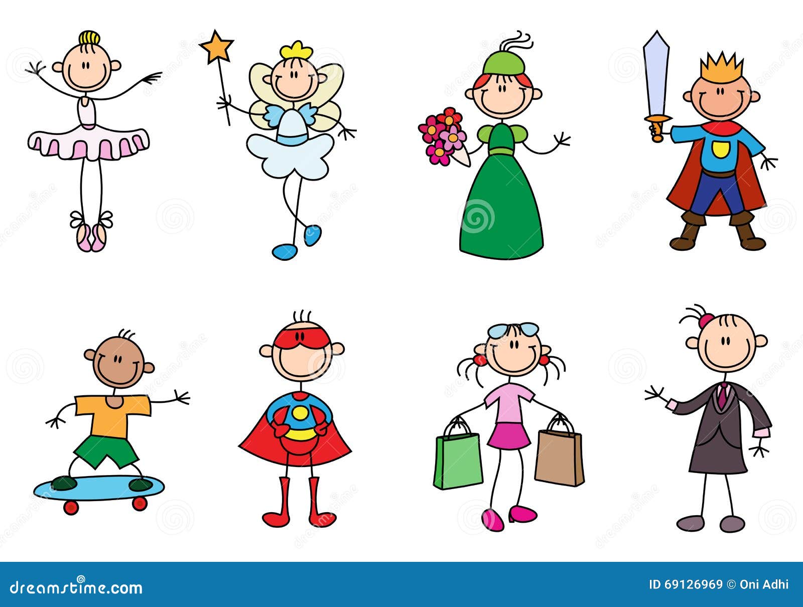 Variety stick man hobby stock illustration. Illustration of care - 69126969