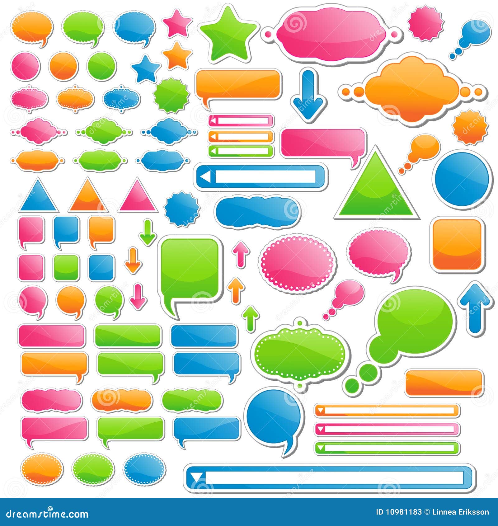 Variety of Stickers and Icons Stock Vector - Illustration of arrow ...