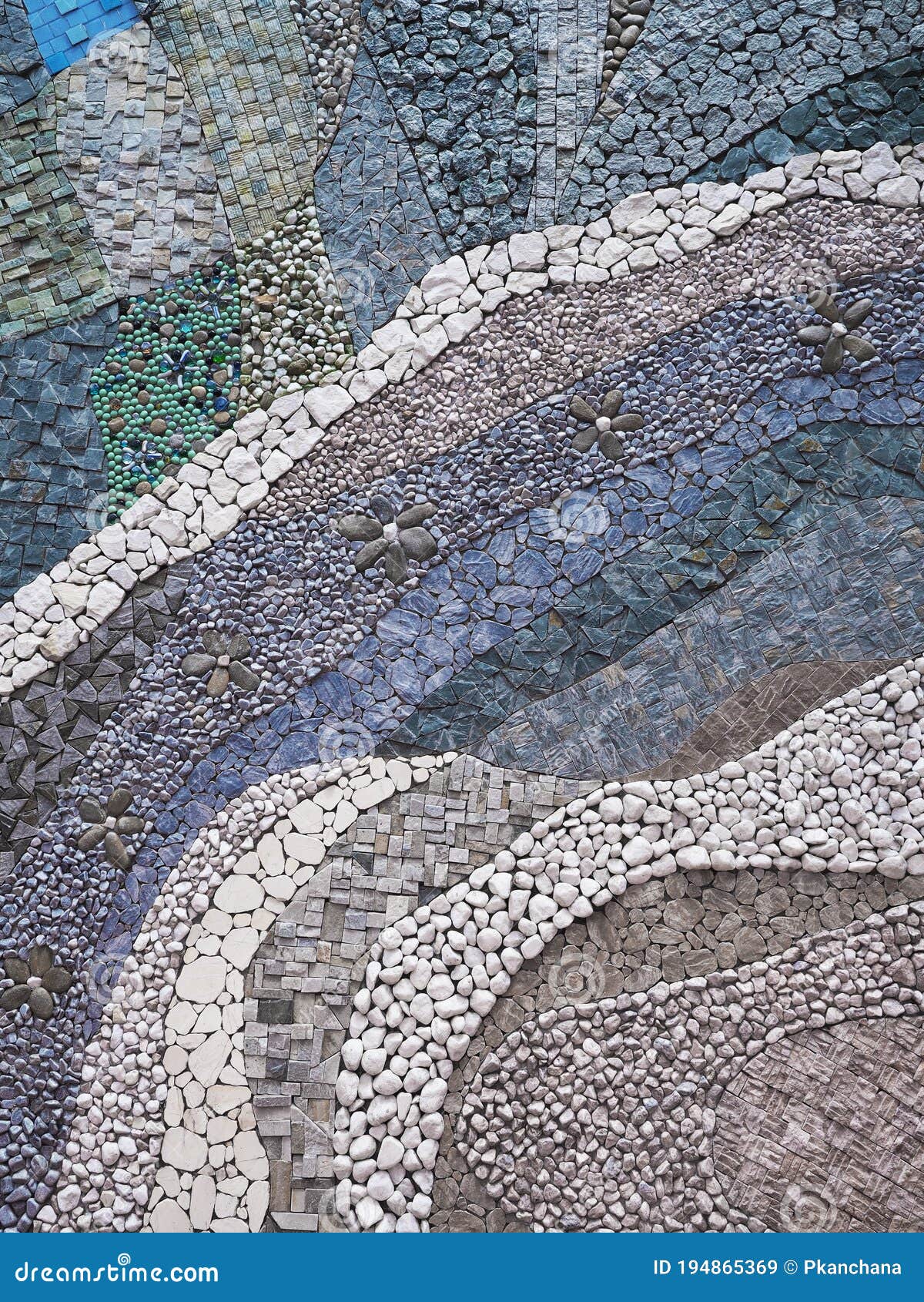 Variety Stone Pattern Decoration on Concrete Wall Background Stock ...