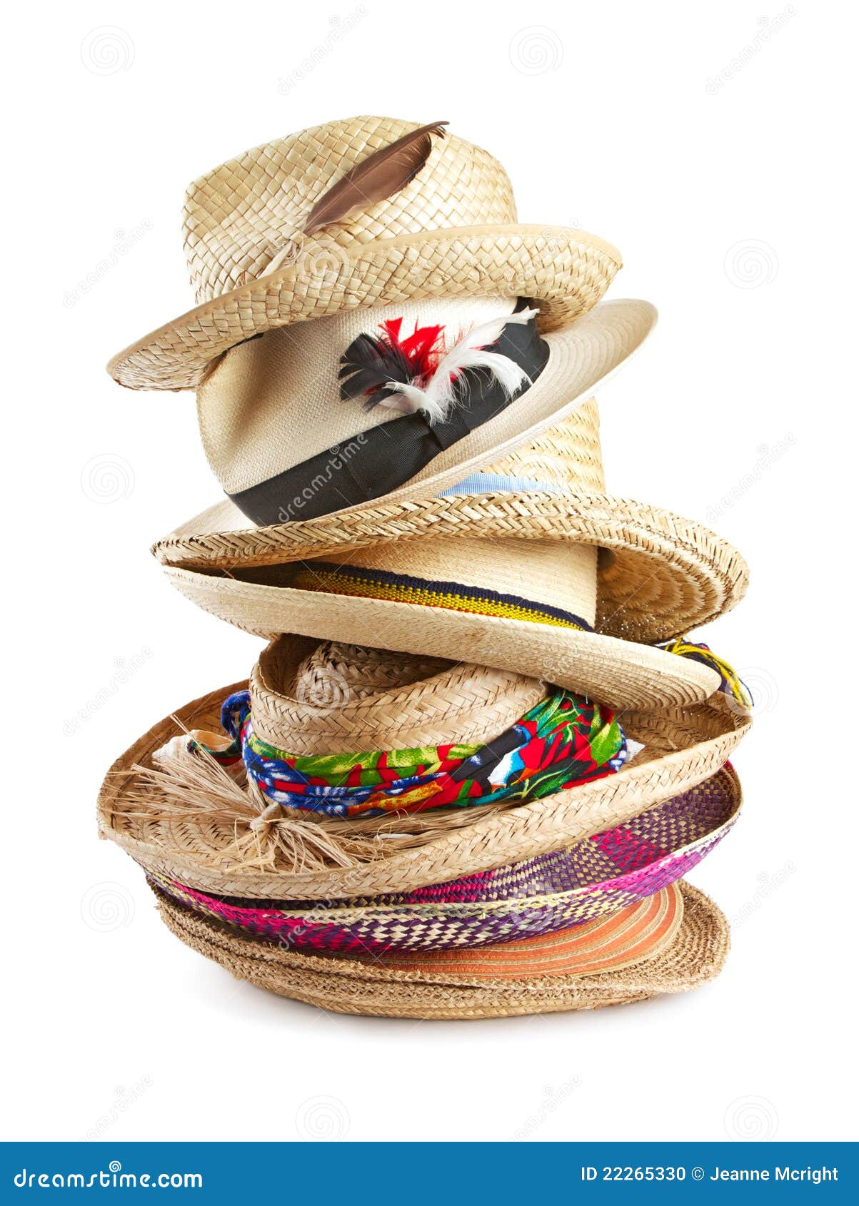 Straw Hats In Rows At A County Fair In Transylvania Stock Image ...