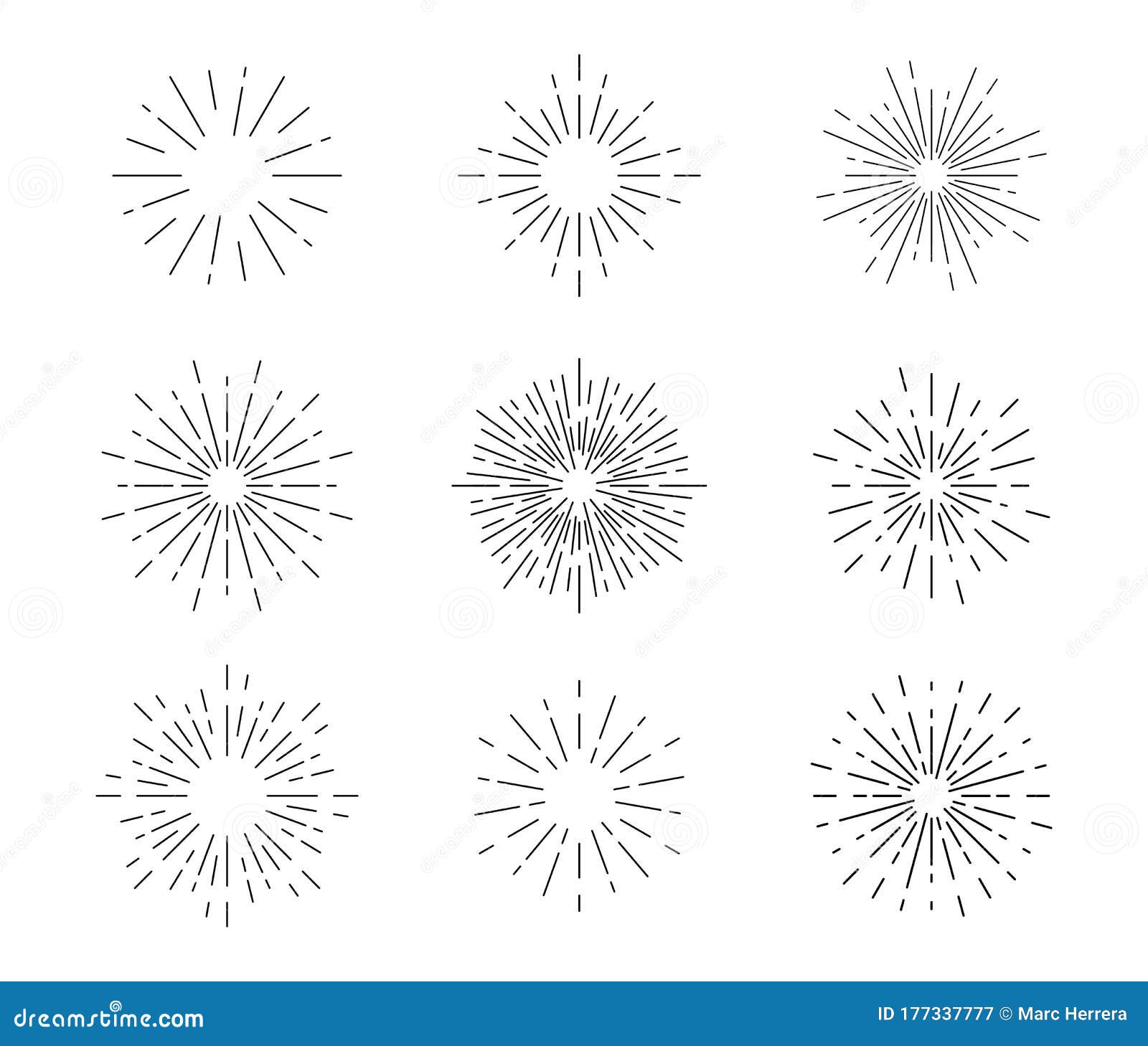 Sunburst Frames In Retro Style On Light Background. Starburst Label ...