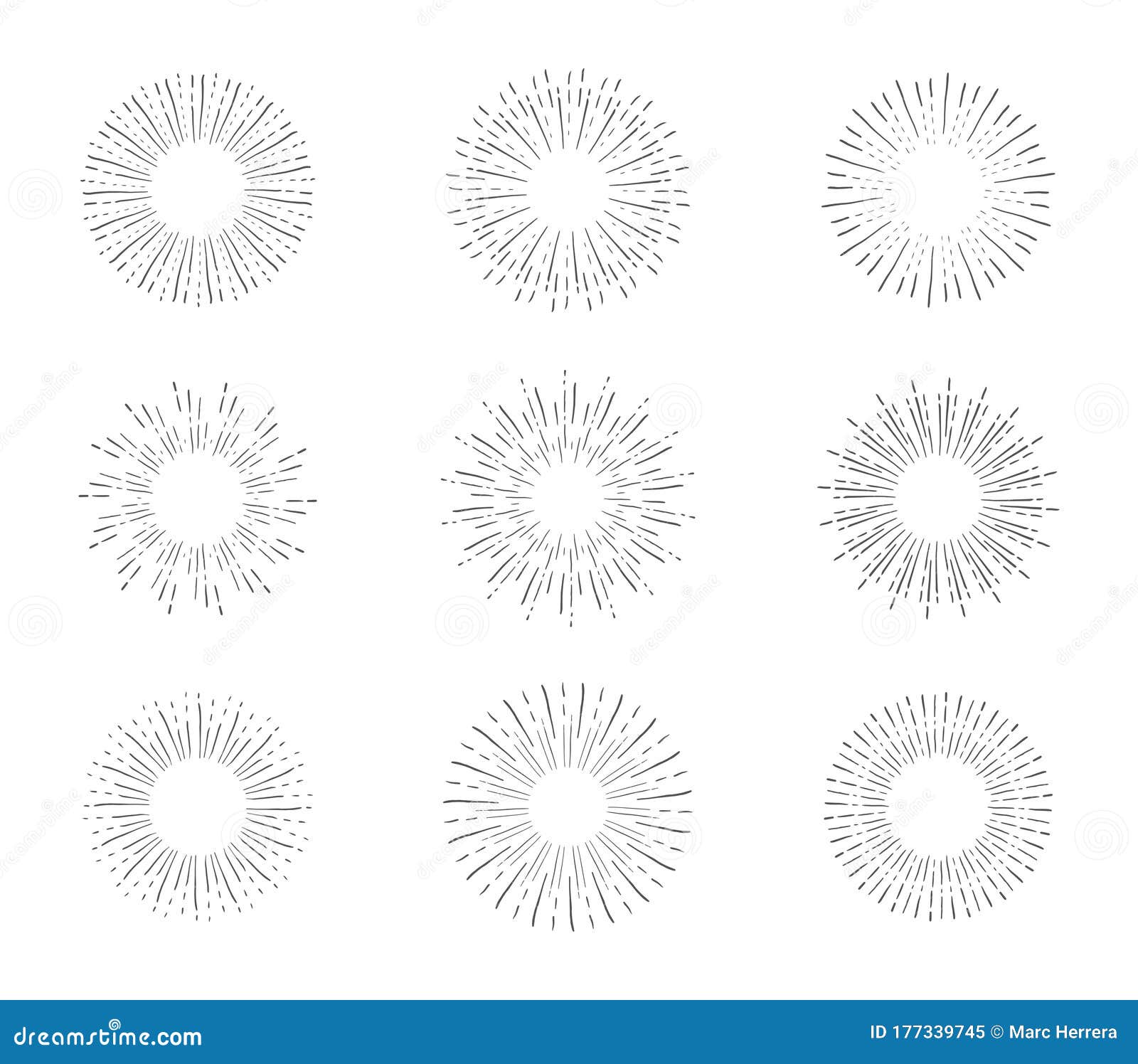 Sunburst Frames In Retro Style On Light Background. Starburst Label ...