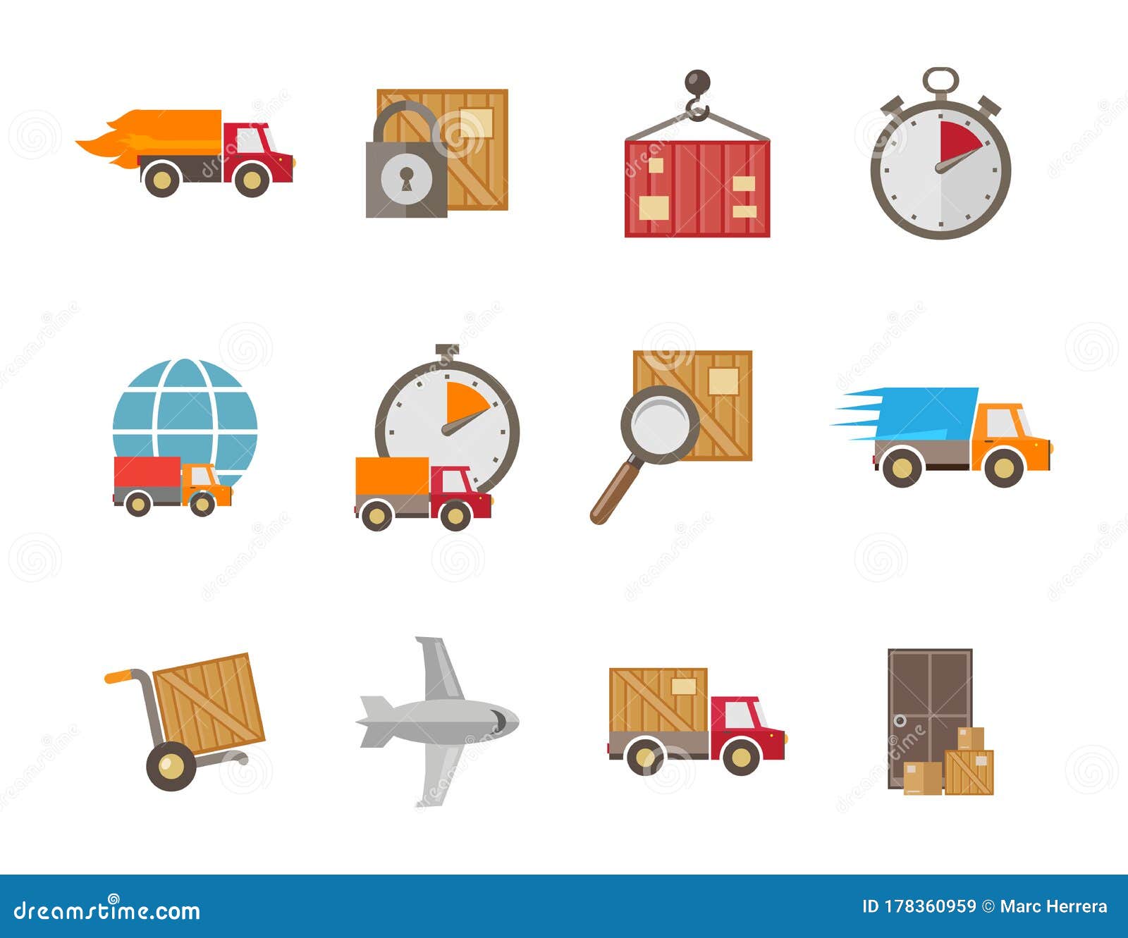Supply Elements Line Icons Collection. Procurement, Distribution ...