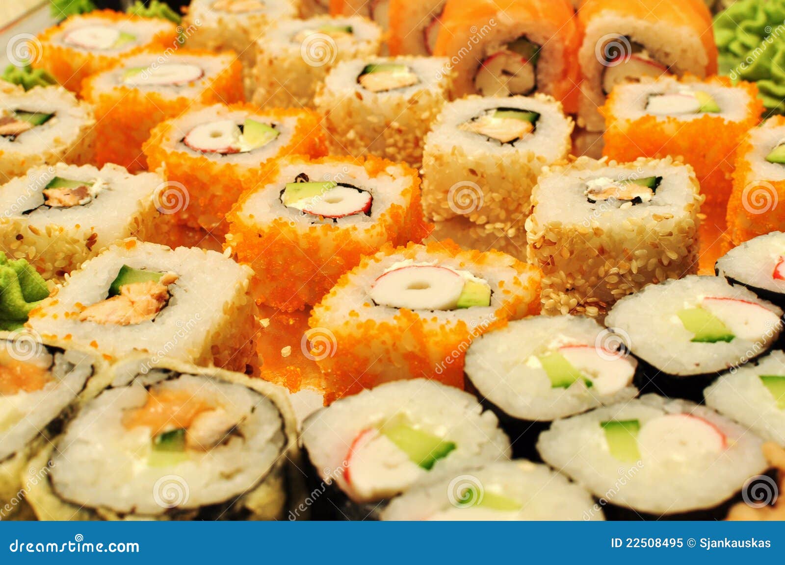 Variety of sushi stock image. Image of food, restaurant - 22508495