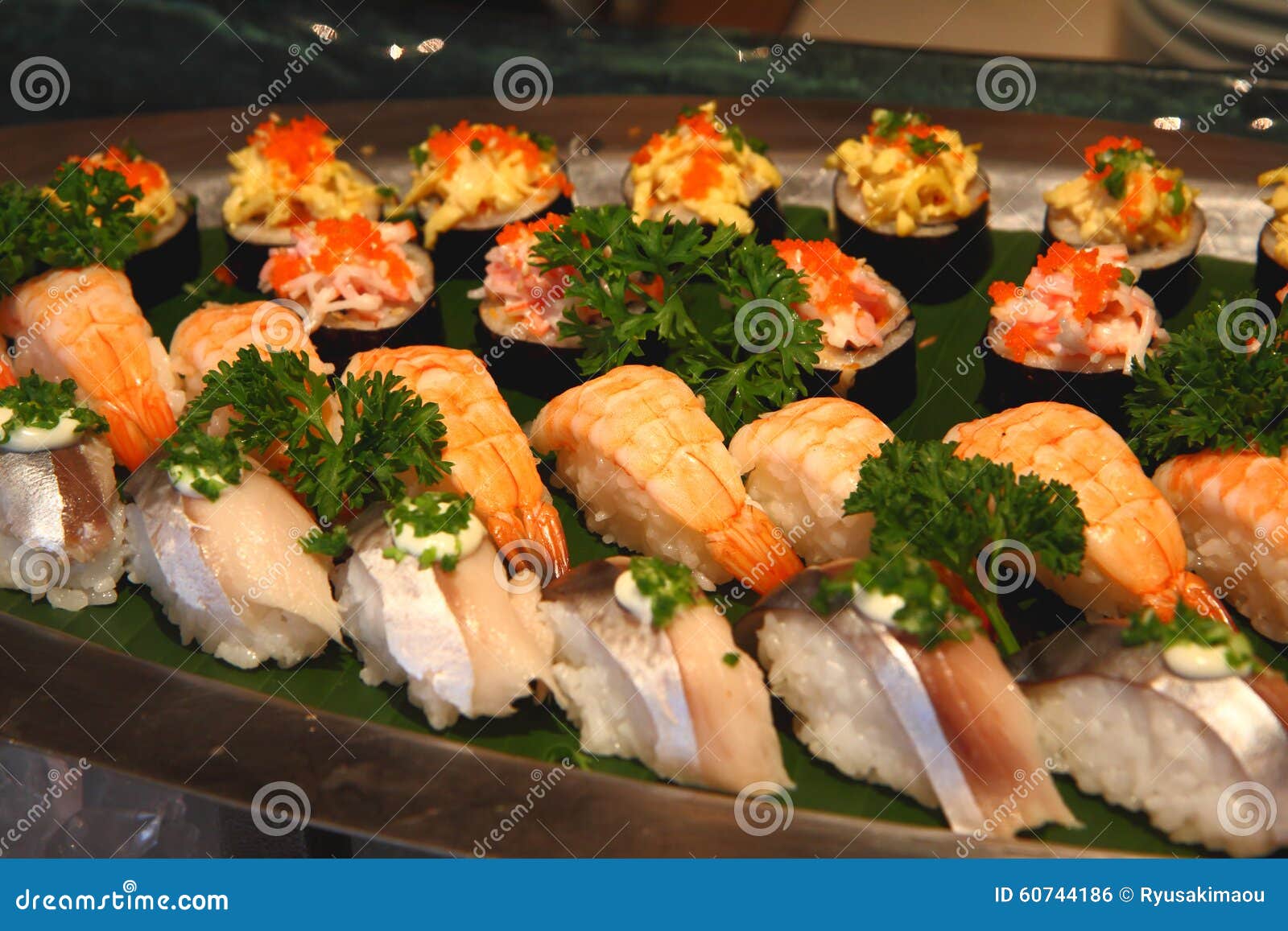 Variety of sushi menu stock photo. Image of gourmet, asian - 60744186