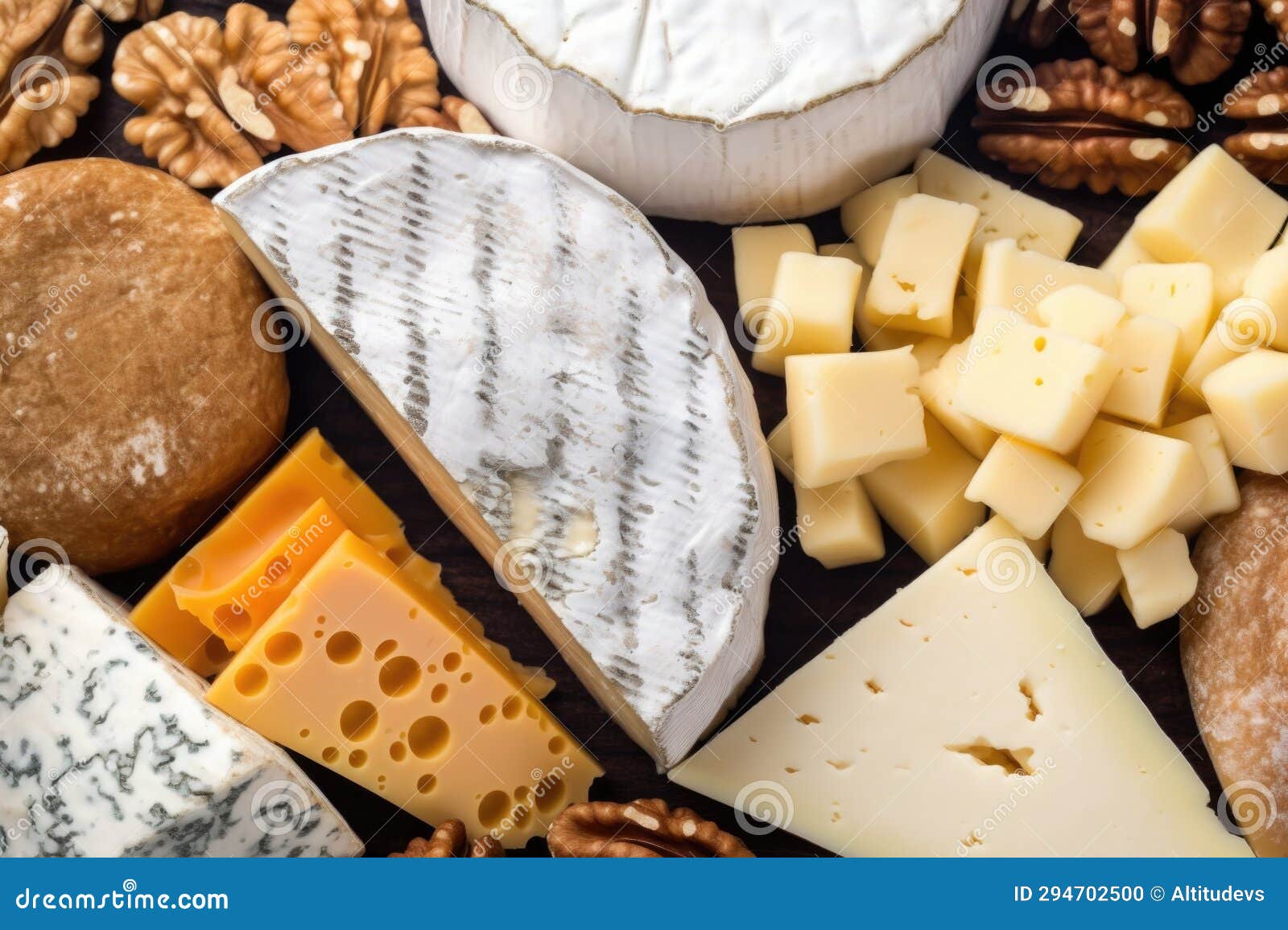 Variety of Texture Detail in Close-up Shots of Different Cheese Types ...