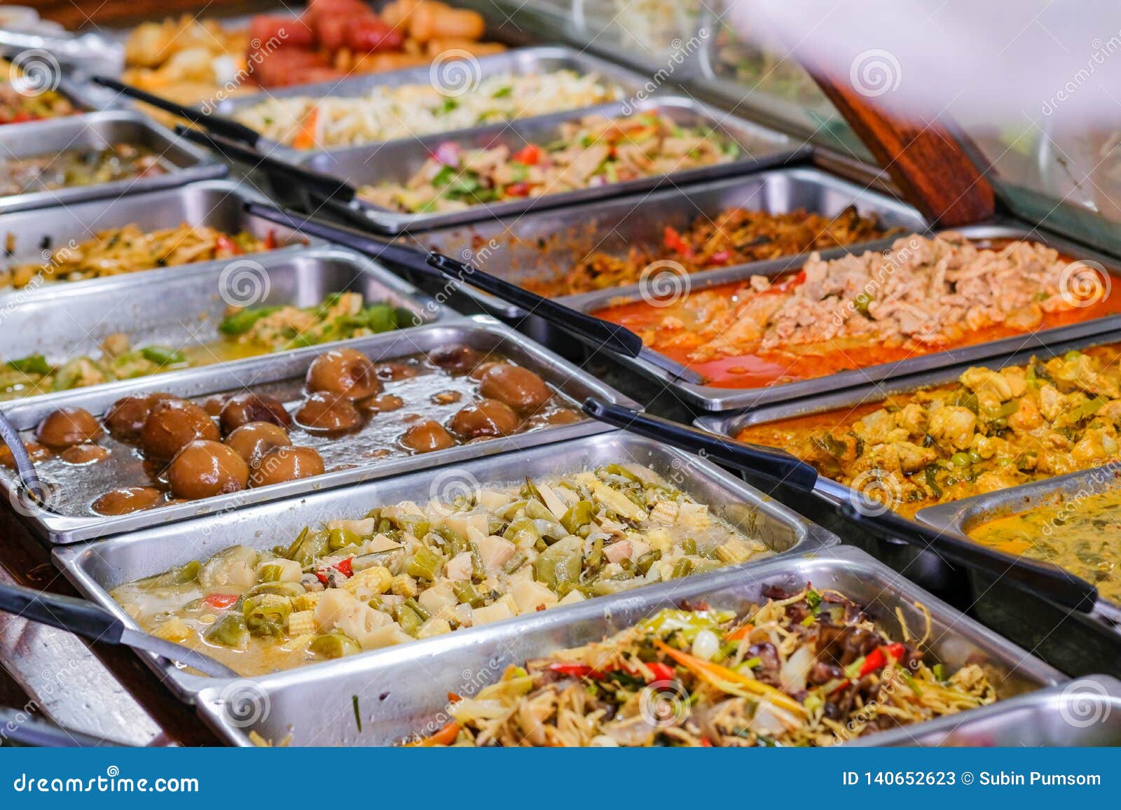 Variety of Thai Food in Thai Style Fast-food Stock Image - Image of ...