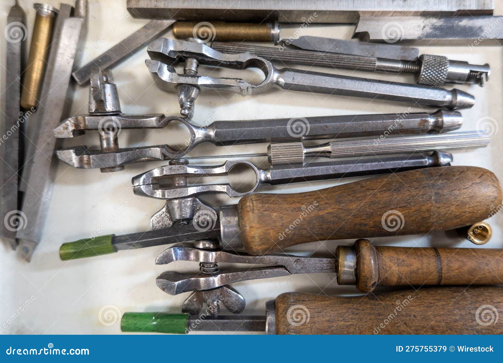 Variety of Tools Neatly Arranged on a Workbench Stock Image - Image of ...