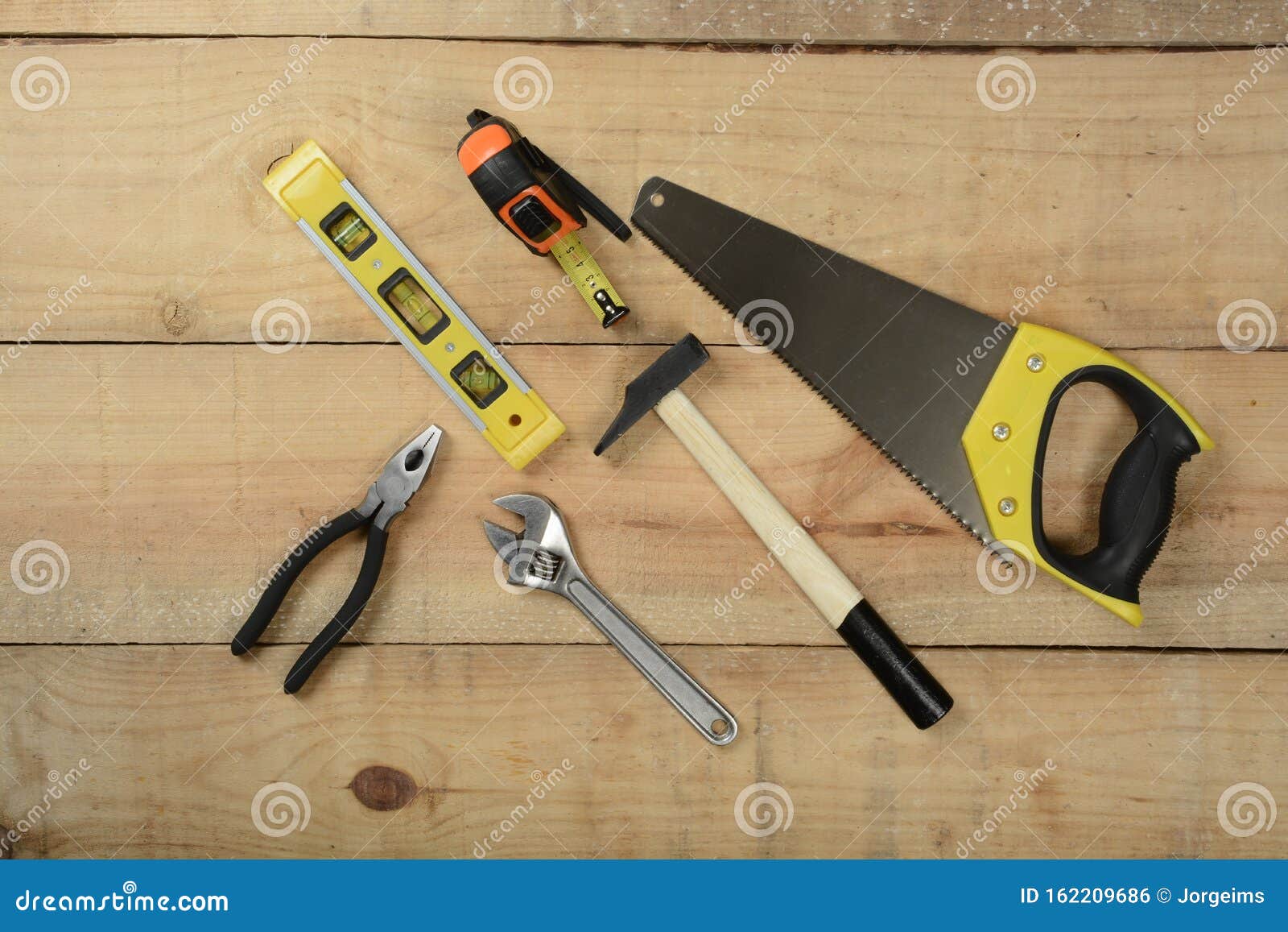 Variety of tools stock photo. Image of pliers, leveler - 162209686