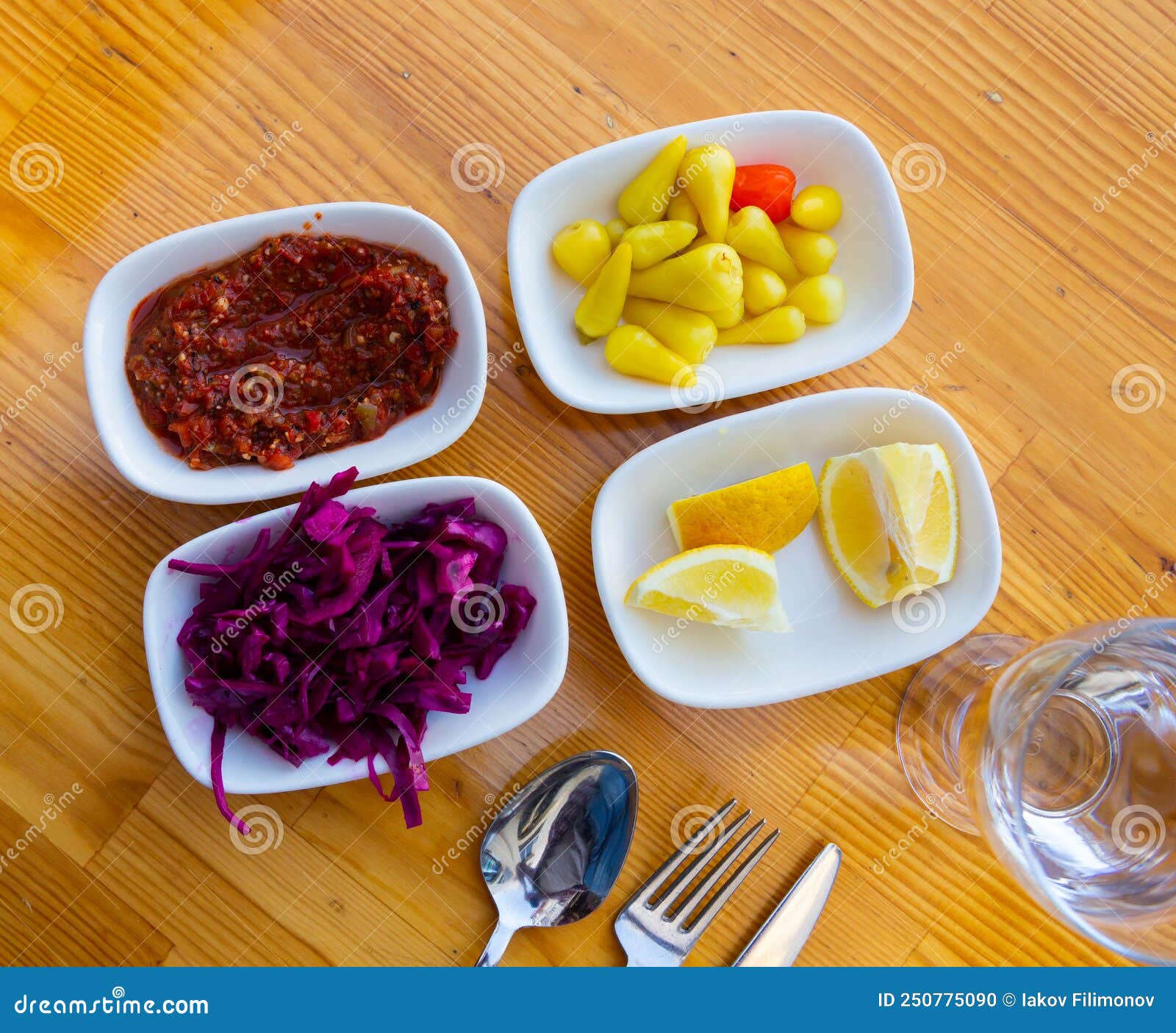 Variety of Turkish Appetizers on Table Stock Photo - Image of natural ...