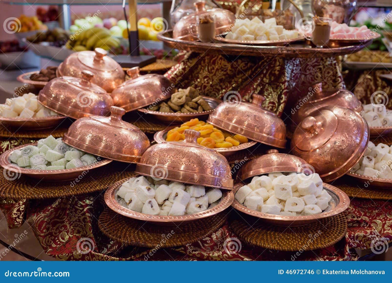 Variety of Turkish Delight and Dried Fruit Stock Photo - Image of ...
