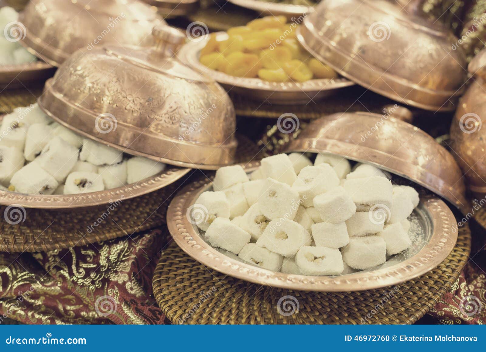 Variety of Turkish Delight and Dried Fruit Stock Photo - Image of locum ...
