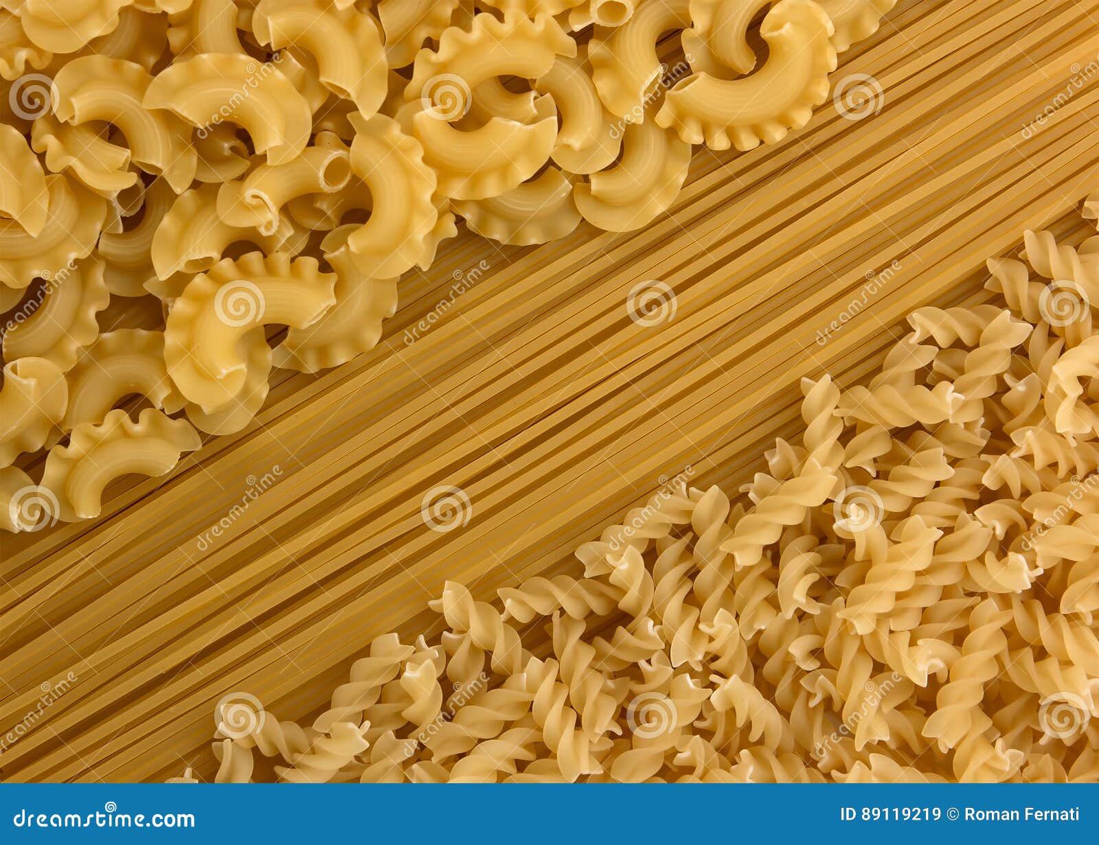 Variety of Types and Shapes of Dry Pasta Stock Illustration ...