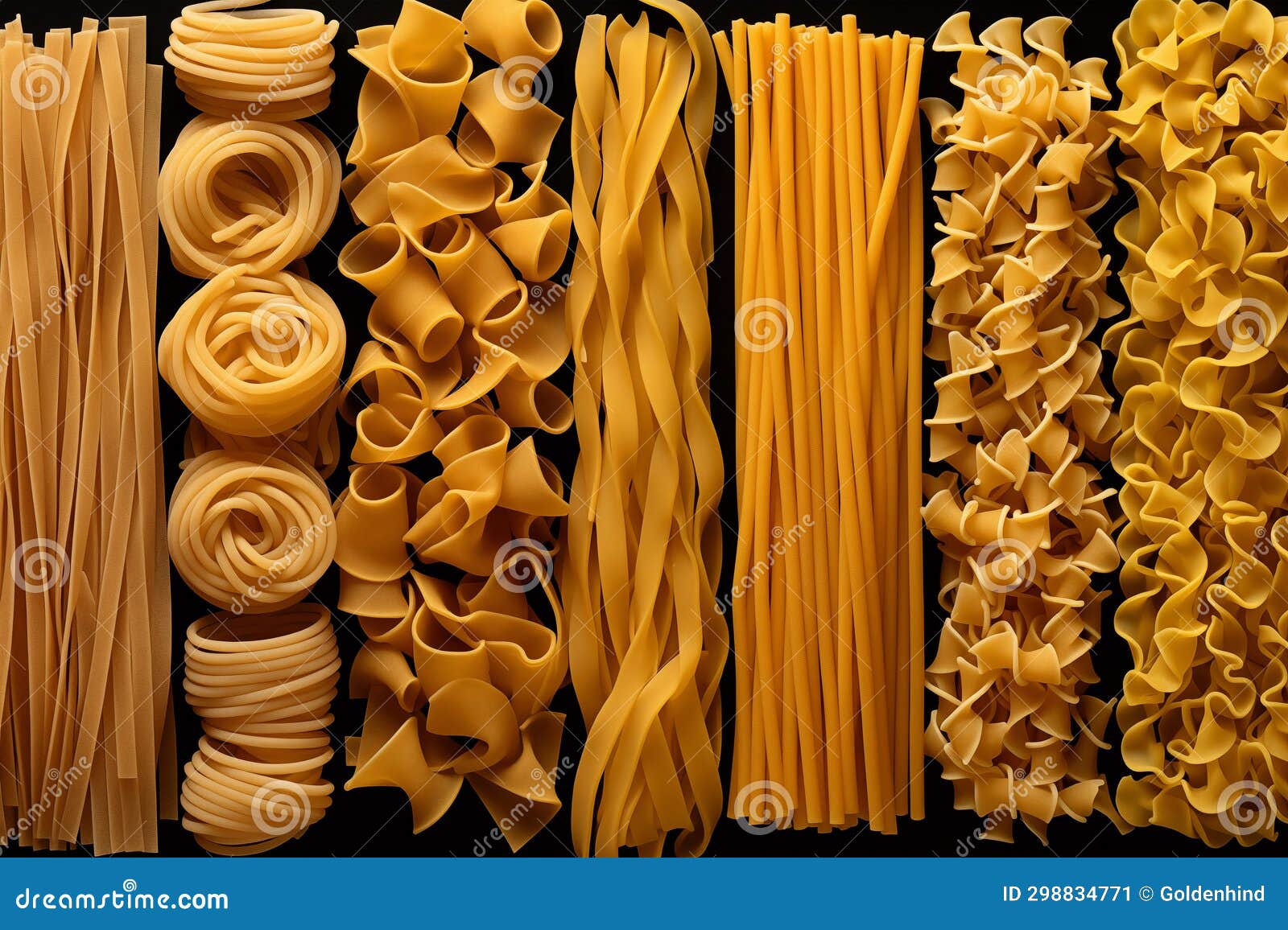 Variety of Types and Shapes of Italian Pasta Stock Image - Image of ...