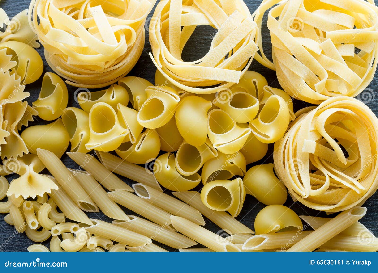 Variety of Types and Shapes of Italian Pasta Stock Image - Image of ...